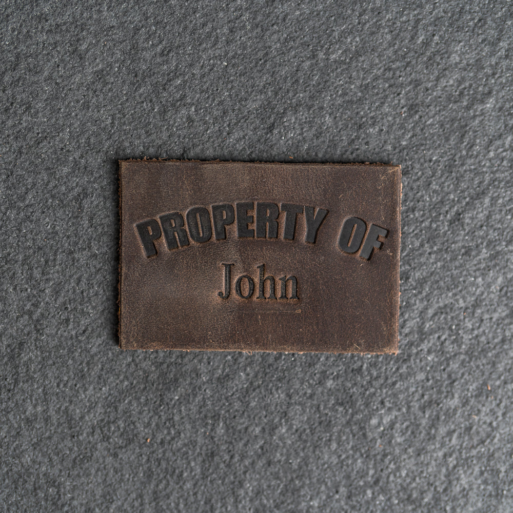Property of Personalized Leather Patch with Hook and Optional Loop Fas ...