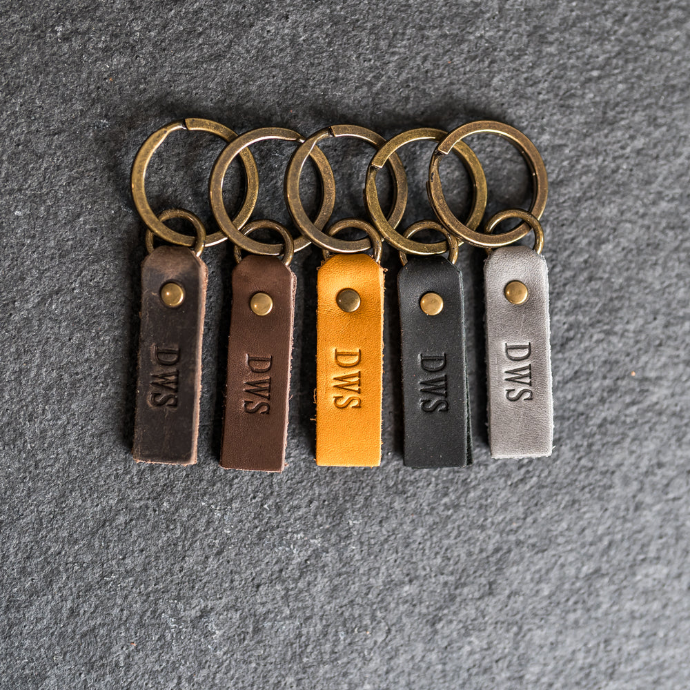 Leather Tab Keychain | Personalized Premium Leather Keychain | Leather ...