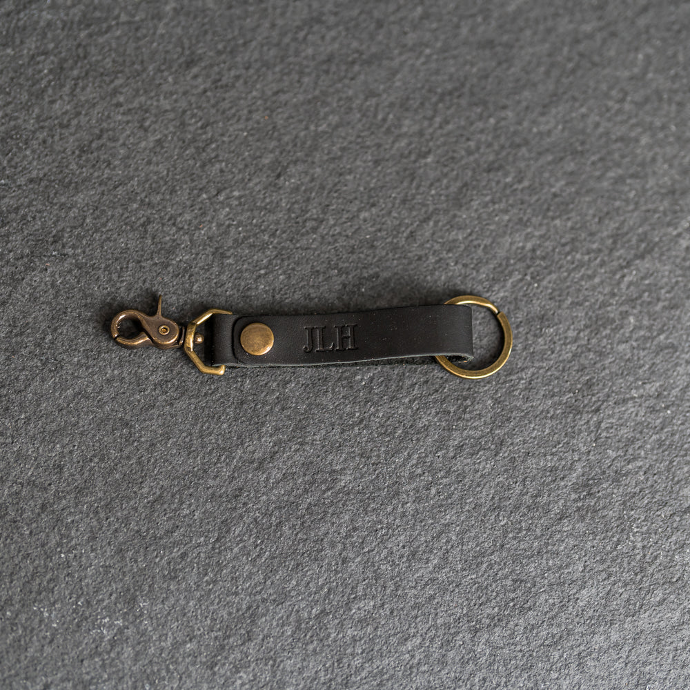 Looped Snap Closure Keychain | Personalized Premium Leather Keychain