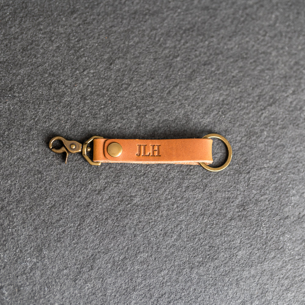 Looped Snap Closure Keychain | Personalized Premium Leather Keychain