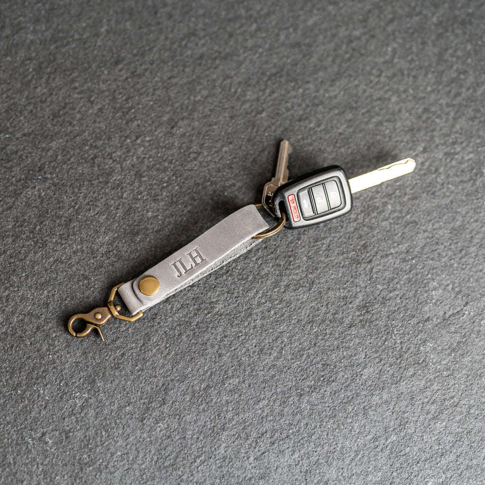 Looped Snap Closure Keychain | Personalized Premium Leather Keychain