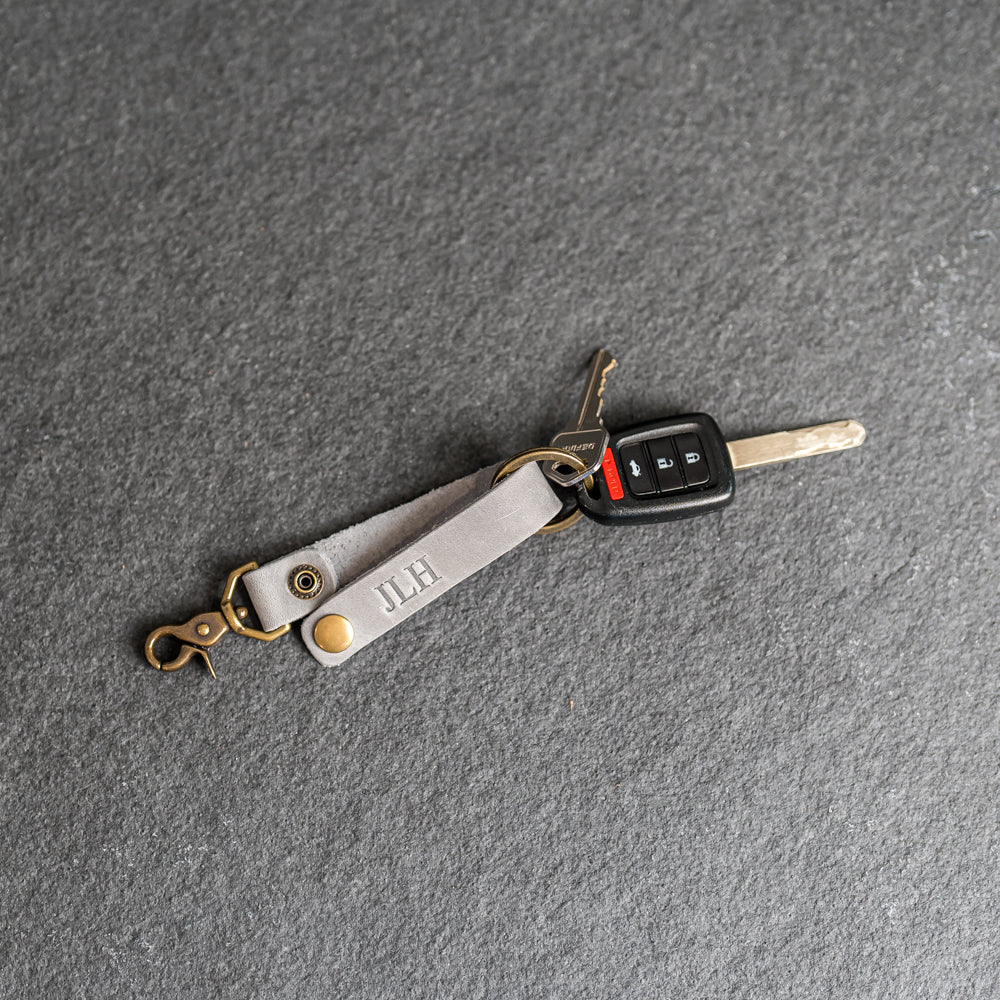 Looped Snap Closure Keychain | Personalized Premium Leather Keychain