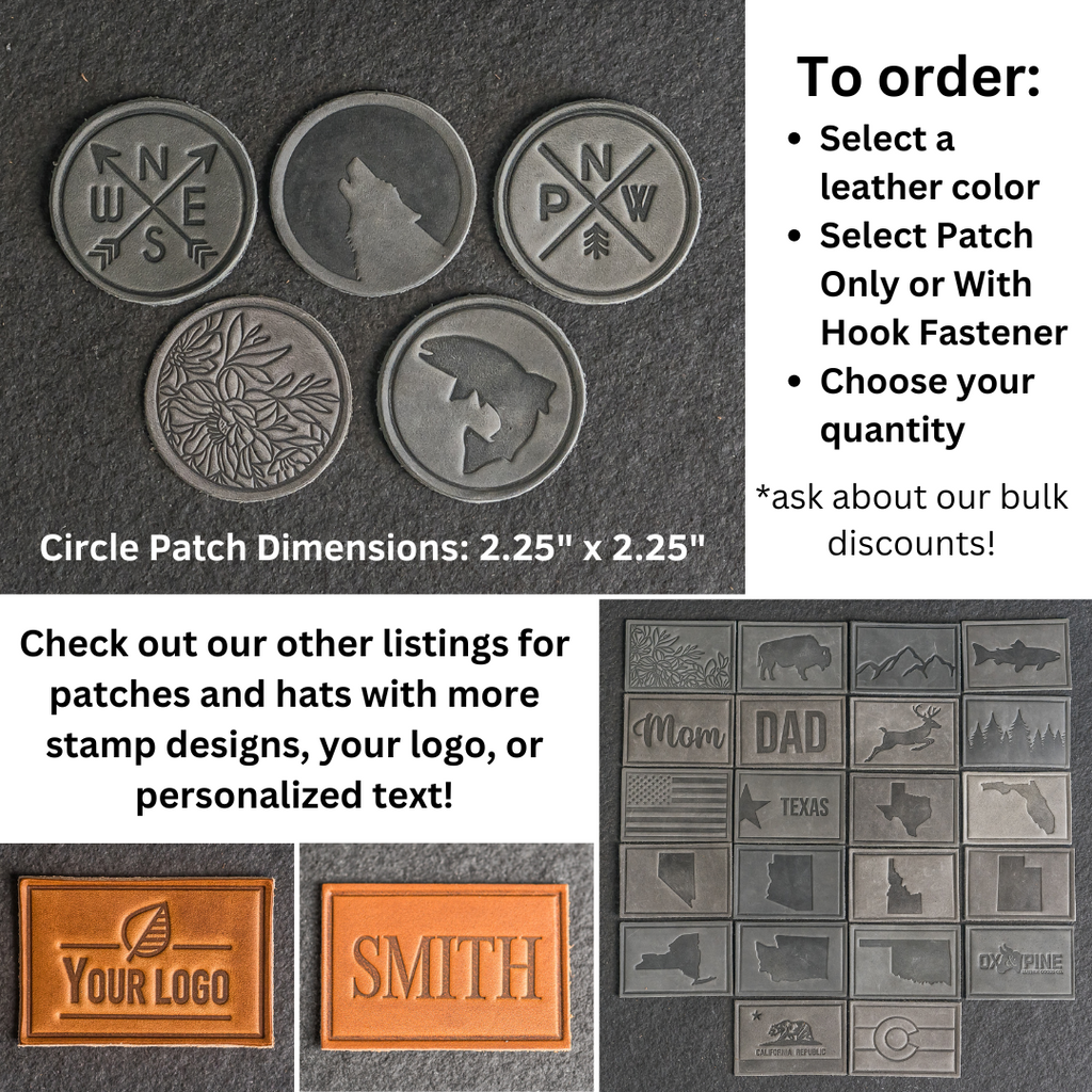 Shop PNW Leather Patch with Hook Fastener – Ox & Pine