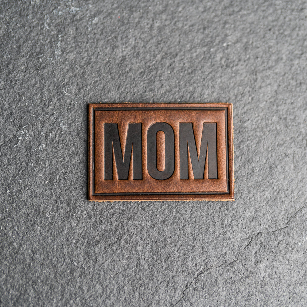 Buy Mom Block Font Leather Patch with Hook – Ox & Pine