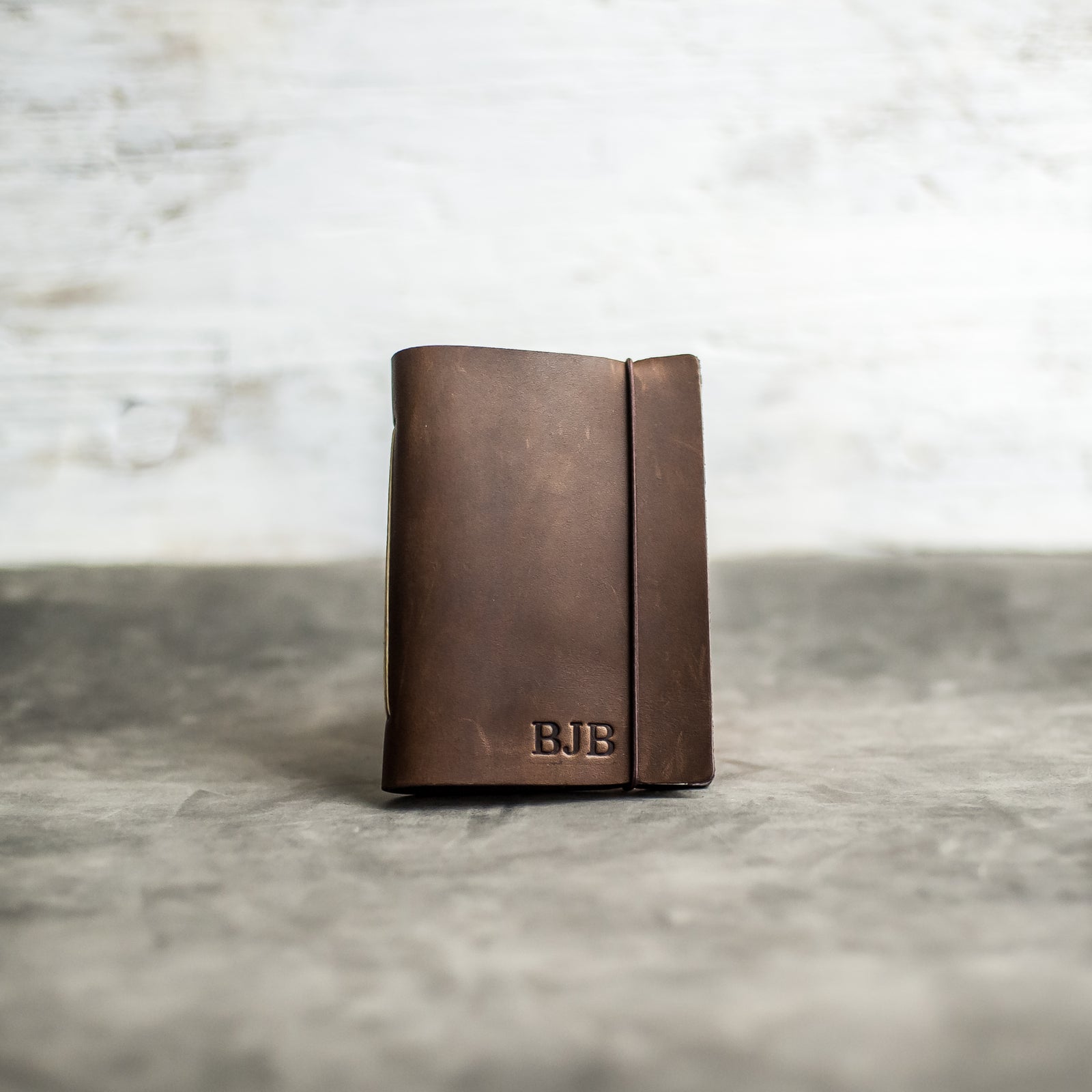 Classic Personalized Leather Pocket Journal with Professional Elastic