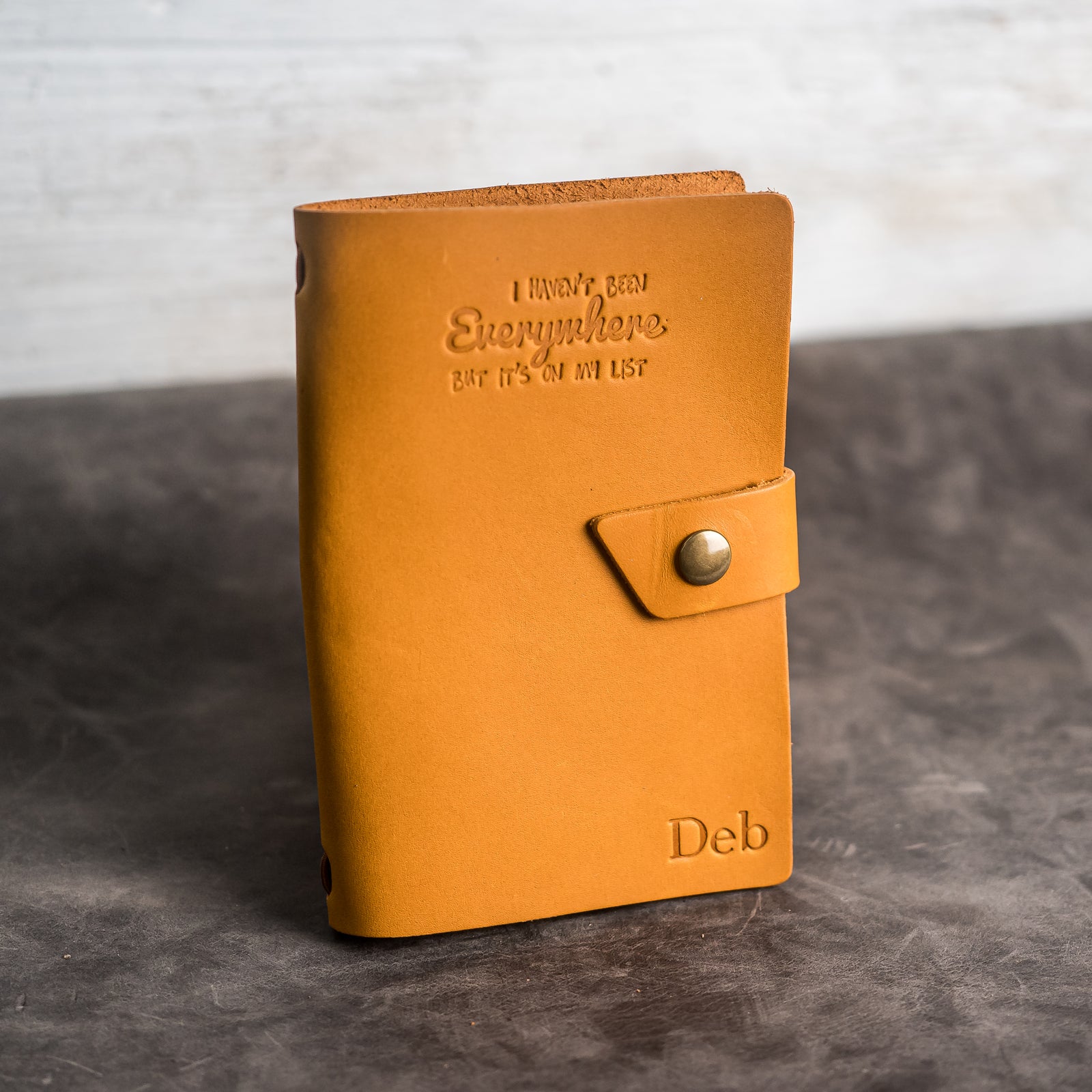 Refillable Leather Adventure Journal with Snap Closure | Personalized