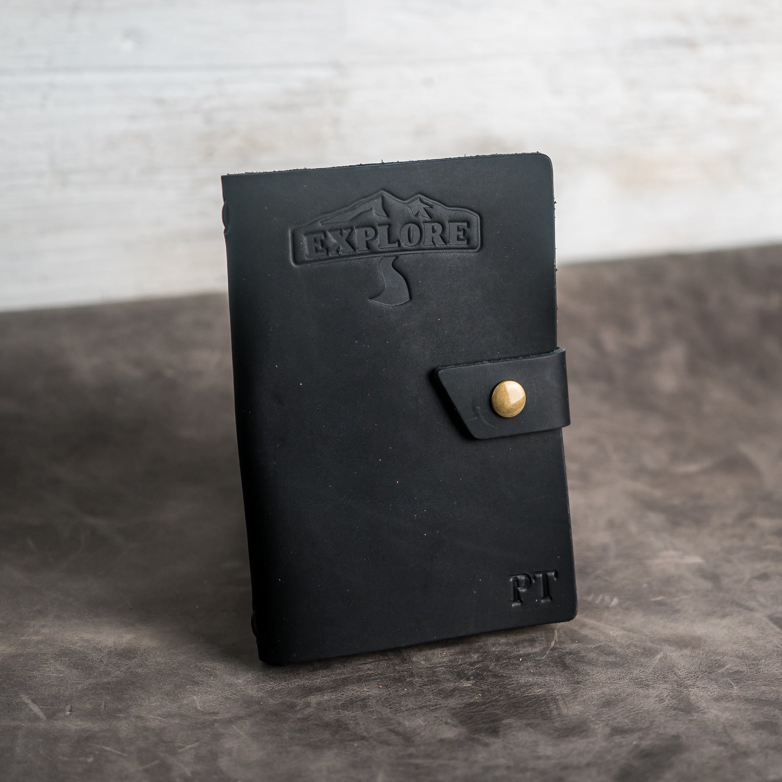 Refillable Leather Adventure Journal with Snap Closure | Personalized