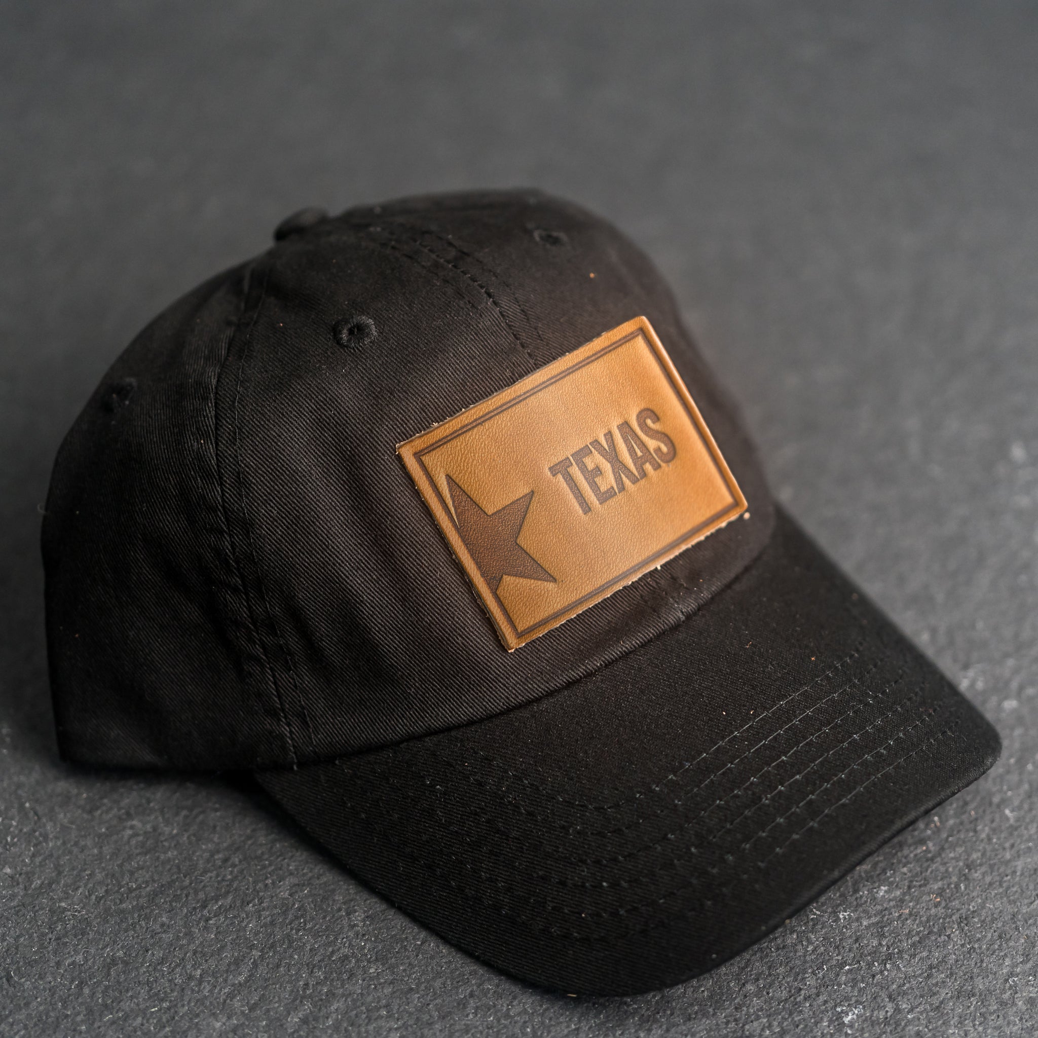 Leather Patch Unstructured Style Hat - Texas License Plate Stamp – Ox ...