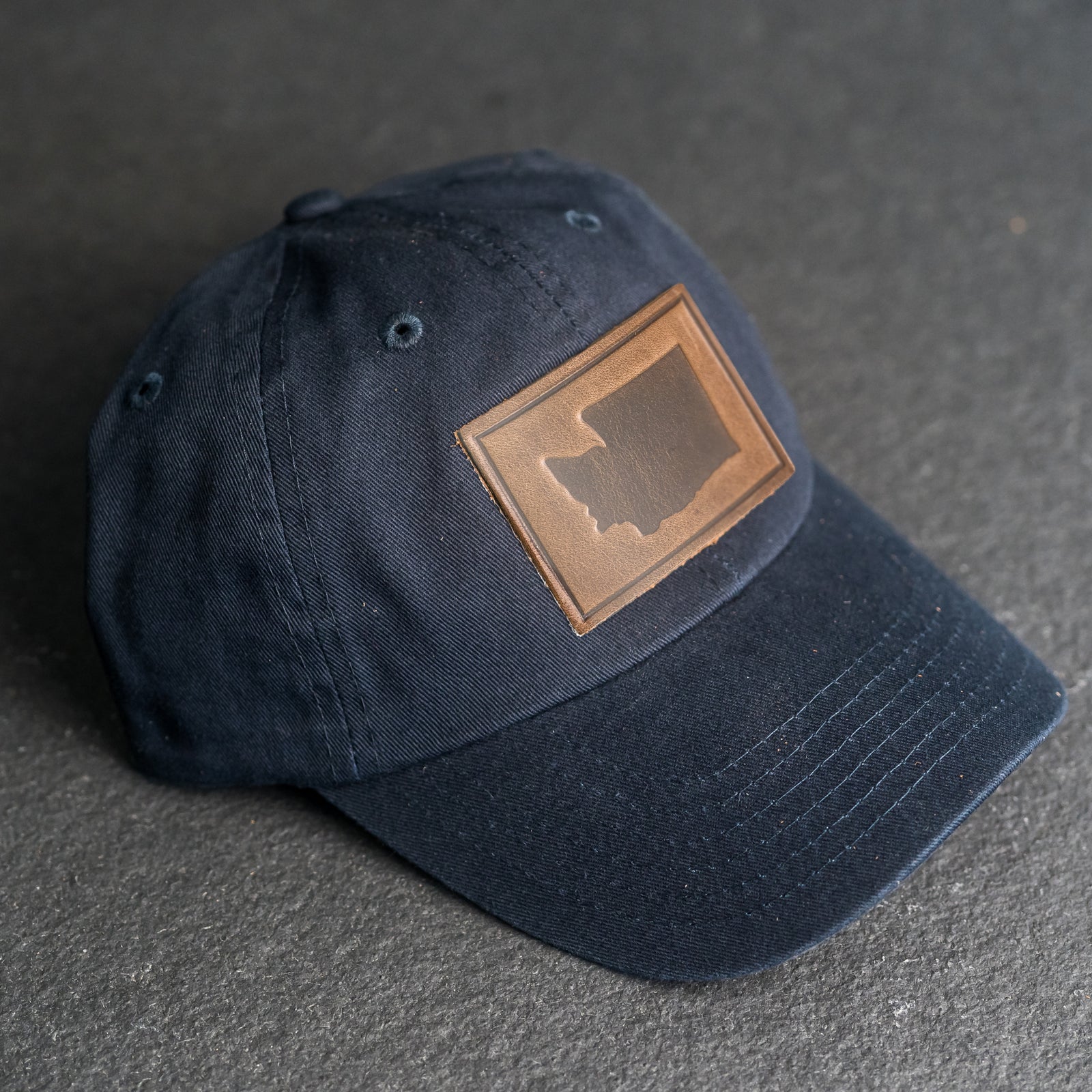 Leather Patch Unstructured Style Hat - Washington Stamp – Ox & Pine