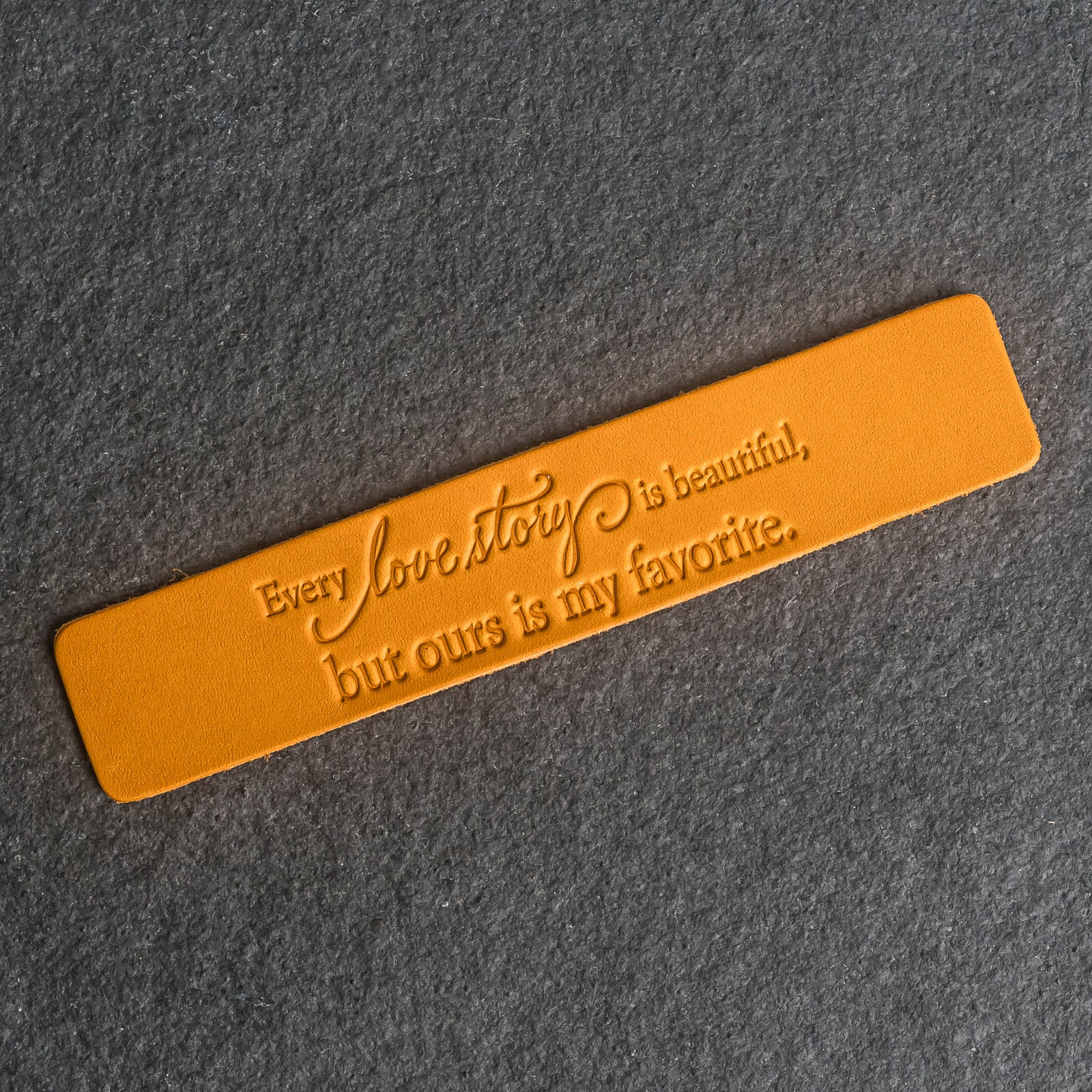 Love Story Quote - Leather Bookmark