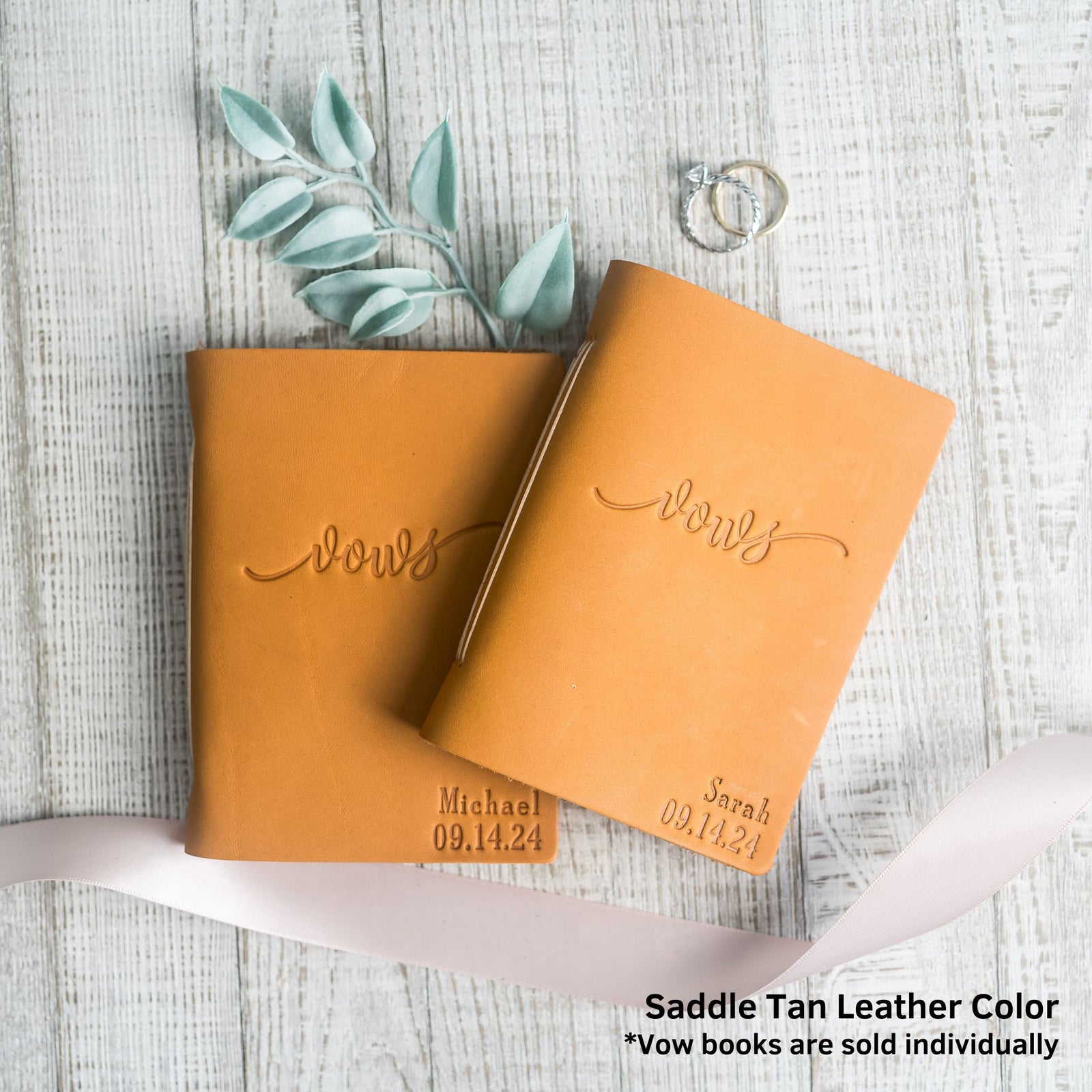Personalized Leather Vow Book - Vows (Cursive) – Ox & Pine