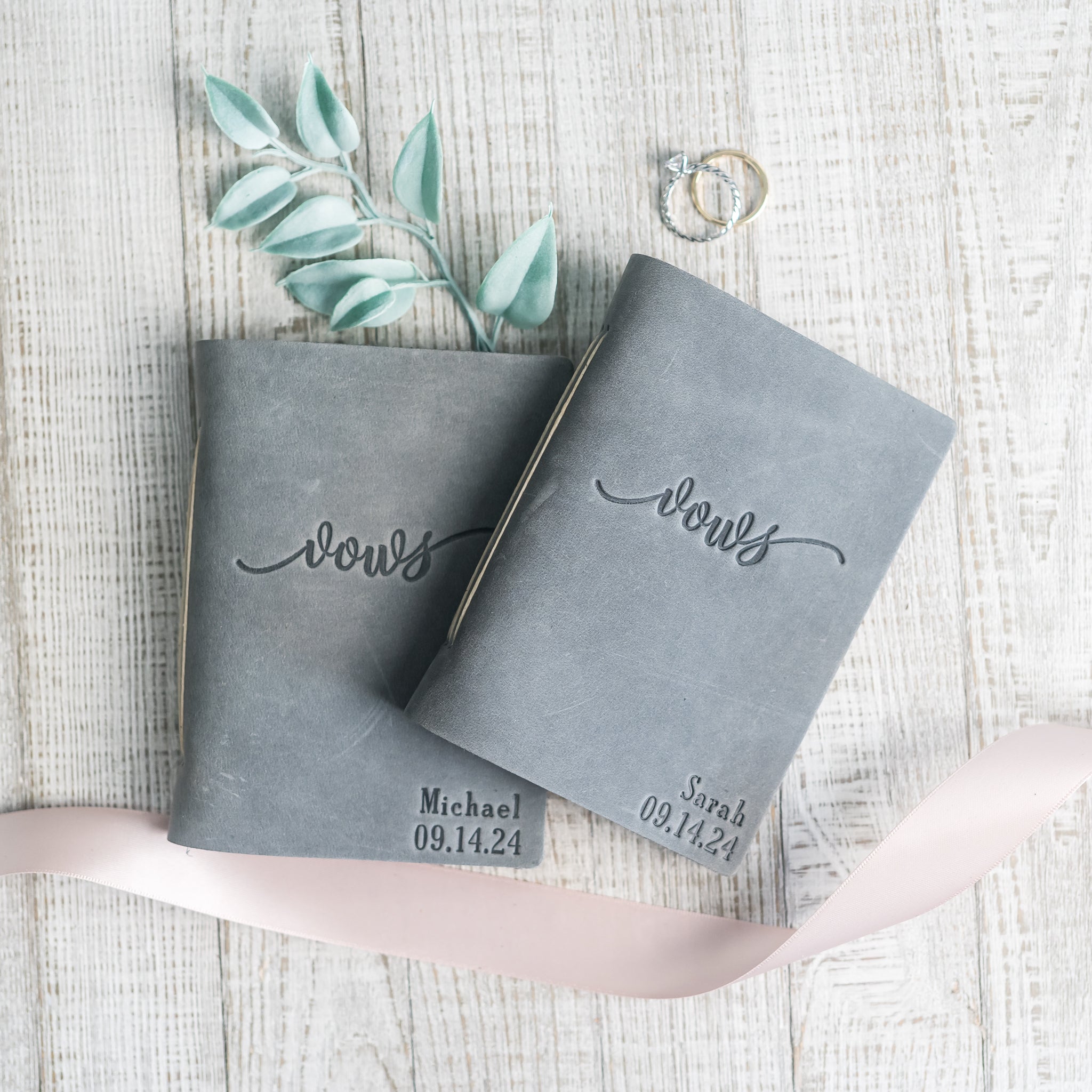 Personalized Leather Vow Book - Vows (Cursive) – Ox & Pine