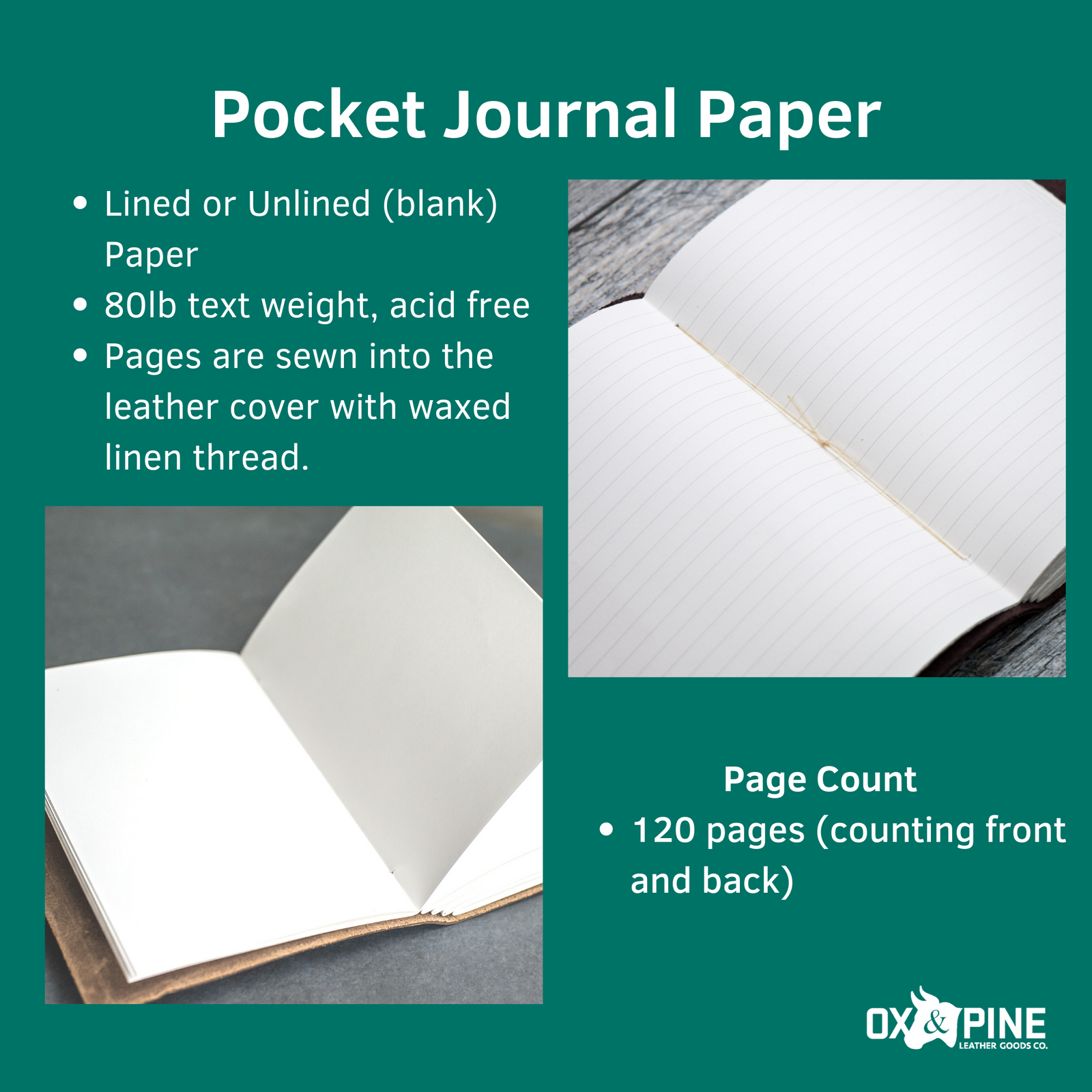 Classic Personalized Leather Pocket Journal with Professional Elastic