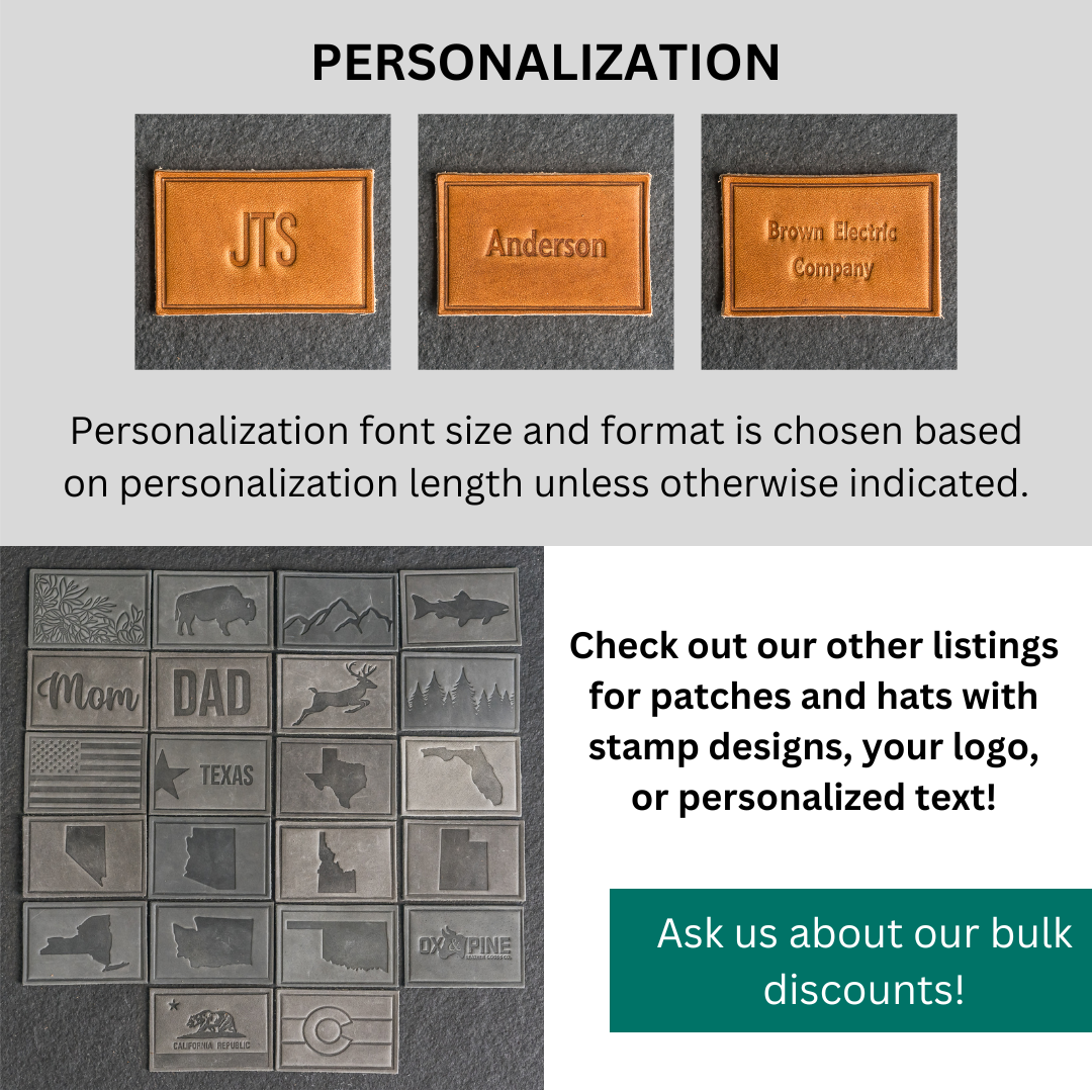 Custom Leather Patches - Blank or Personalized w/ Logo, Initials